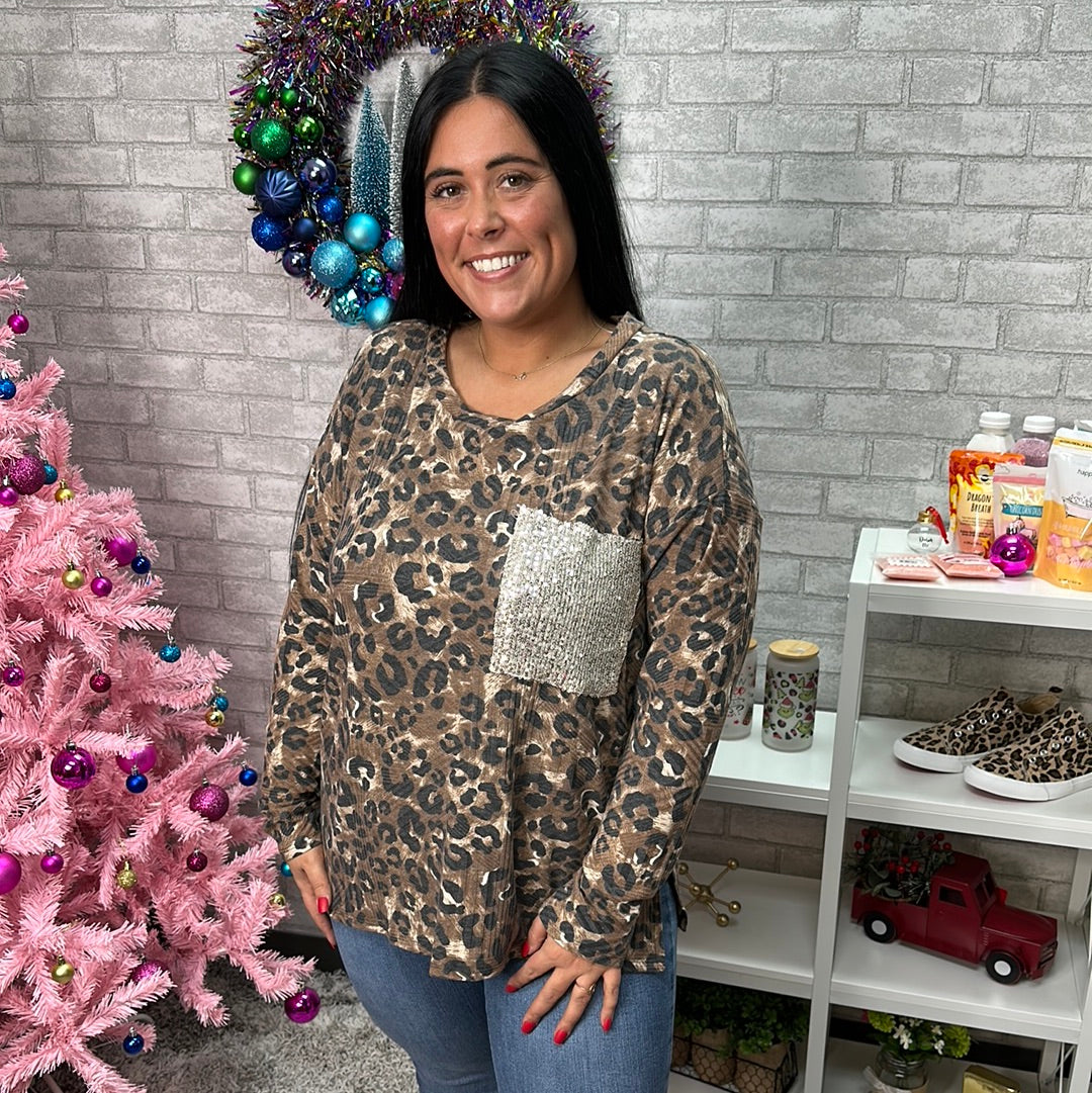 SEQUIN PATCH POCKET ANIMAL PRINT – Fluffy Gals